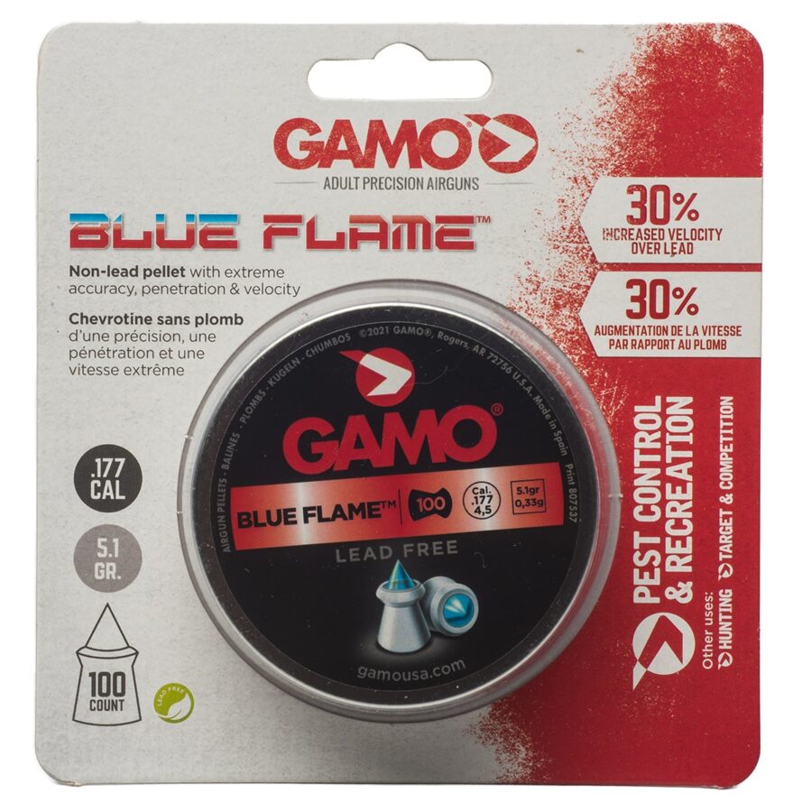 Gamo Blue Flame Pellets .177 Caliber for air rifles, non-lead pellets