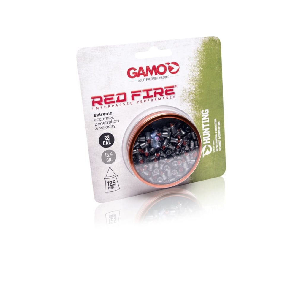 Gamo Red Fire Pellets .22 Cal. Hydraulic Expansion. Hard red tip.