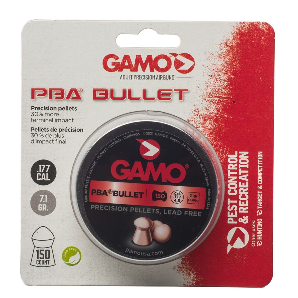 Gamo PBA Bullet Pellets .177 or .22 Caliber for Air Rifles, long skirt