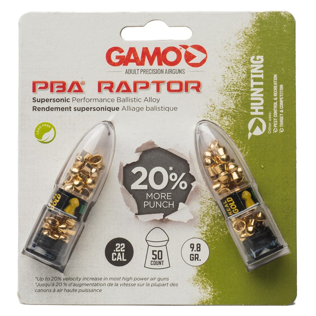 Gamo PBA Raptor Pellets, high performance airgun ammunition